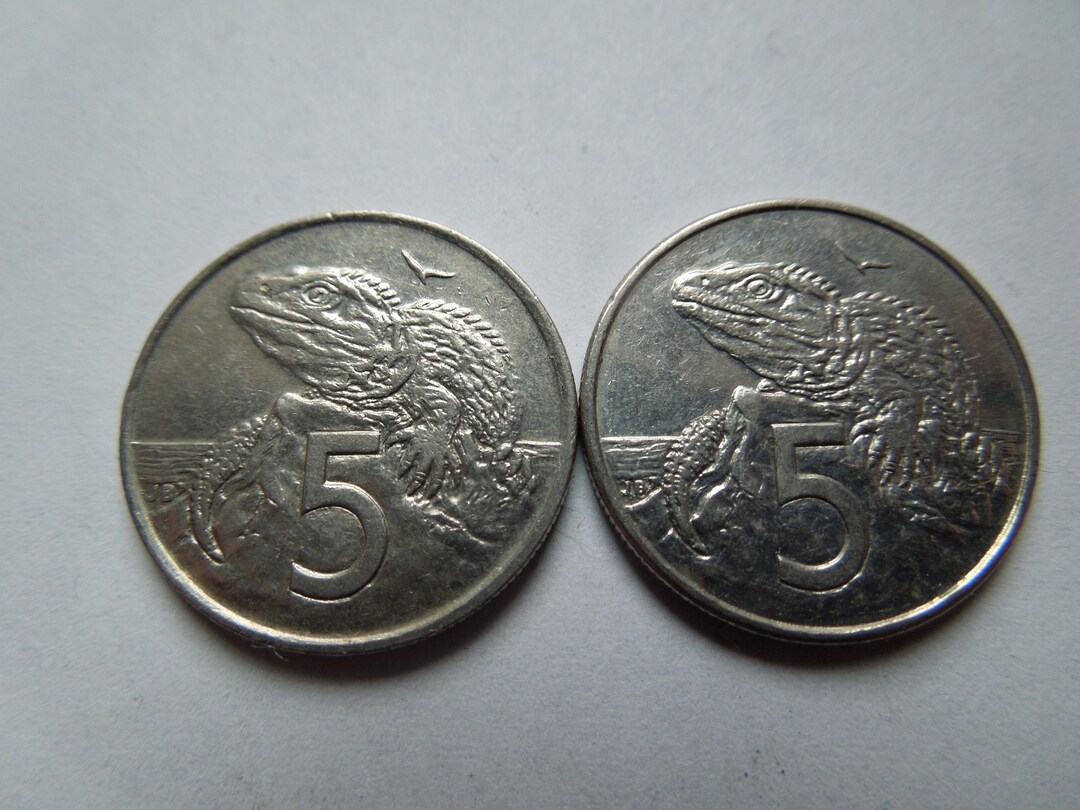 Animal Coins, Tuatara Coin, 5 Cents From New Zealand - Etsy