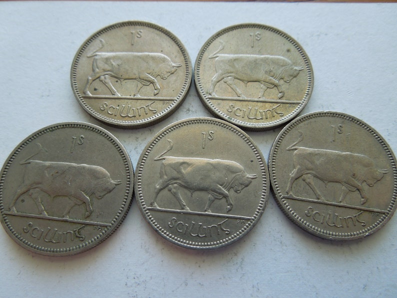 Irish Coins Irish Shilling Bull Republic of Ireland Coins | Etsy