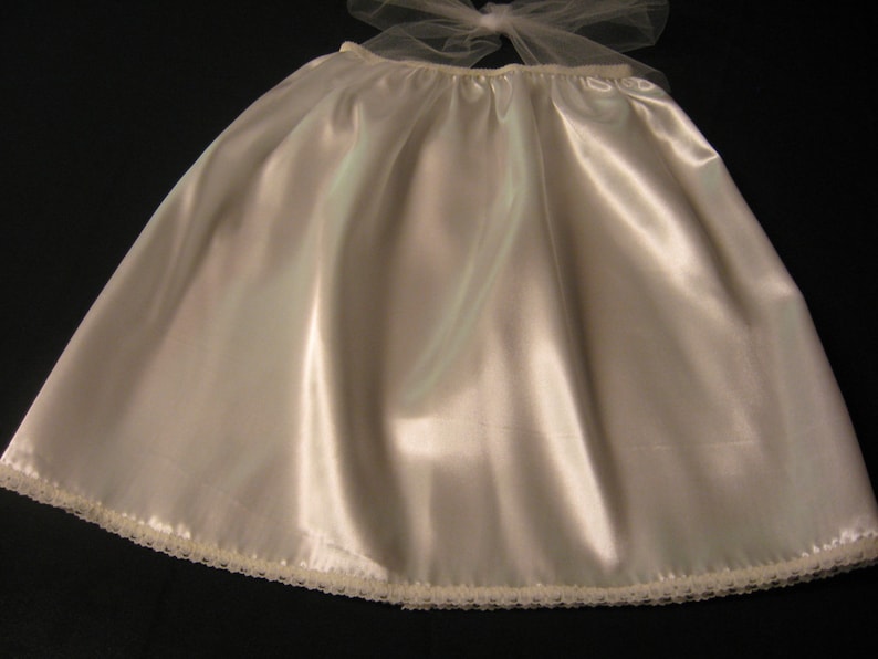 Satin Tutu Dress Liner / Half Slip in White, Ivory, Black or Rosy Pink ...