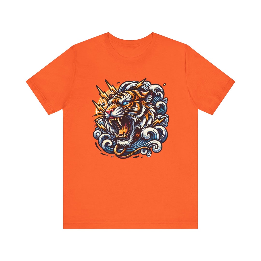 Electrified Tiger Roar Wave Lightning Bolt Thunder Fang Cat Wild Mascot ...