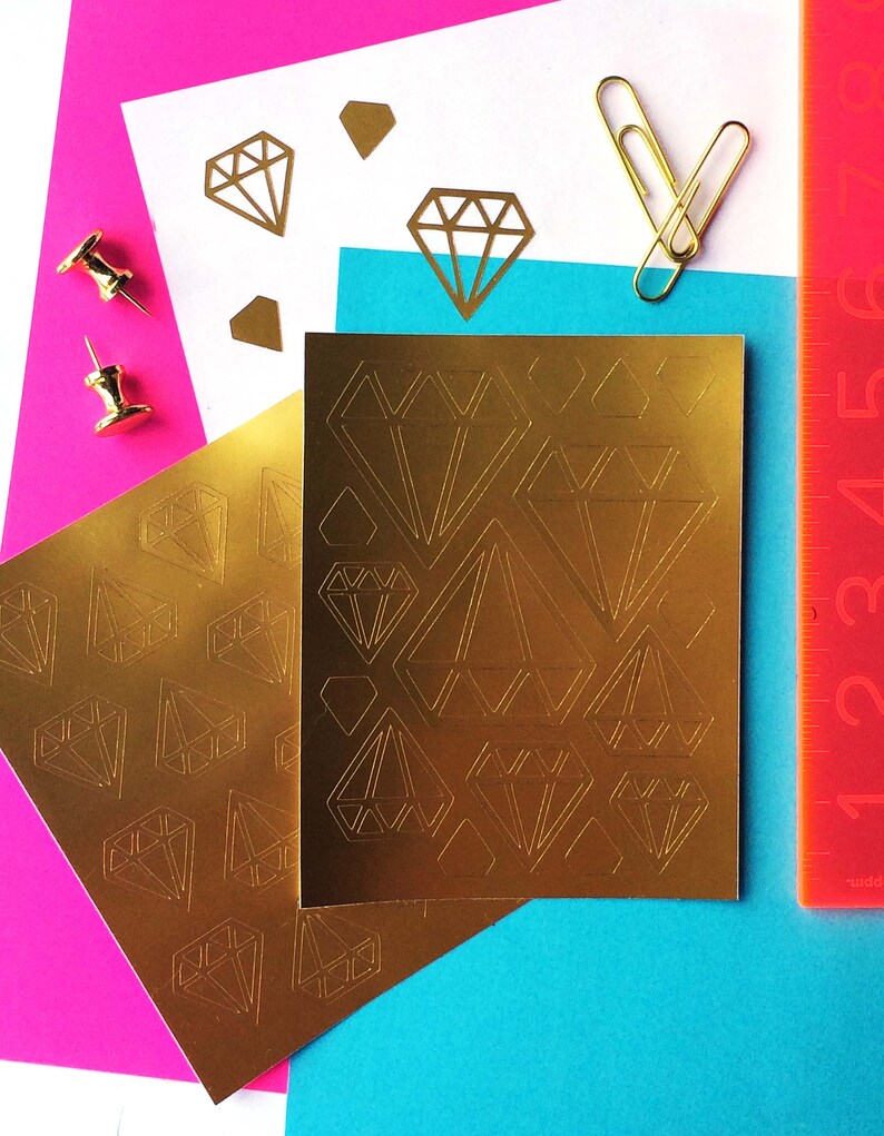 Diamond Stickers - Gold or Silver - Etsy