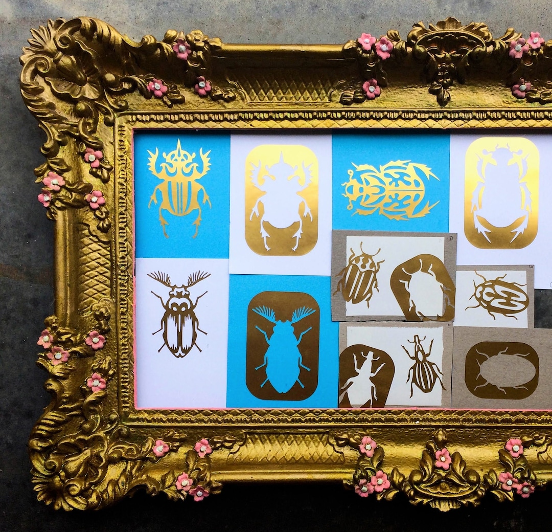 Beetle Stickers (3) - Gold or Silver - Etsy