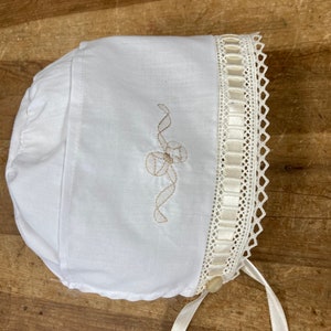 Heirloom Beading on a Baby Bonnet, Hat, Christening, Dedication for a ...