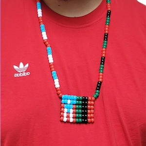 Puerto Rico-boricua and African American-black Bead Flag Necklace. - Etsy
