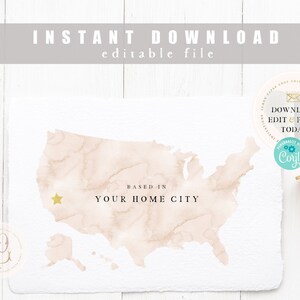 Editable USA Map Watercolor Map for Website Website Map | Etsy