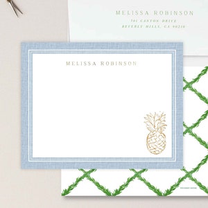 Personalized Stationery Pineapple Note Cards Monogram Note Cards ...