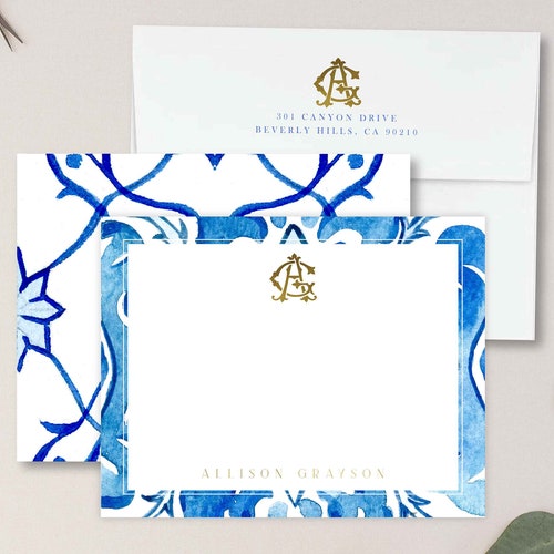 Personalized Stationery Monogram Note Cards Monogram - Etsy