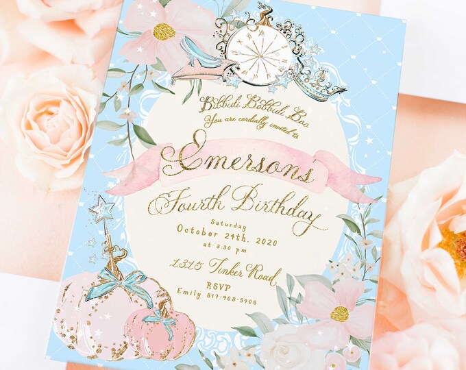 Princess Birthday Invitation, Princess Invitation, Girly Invitation ...