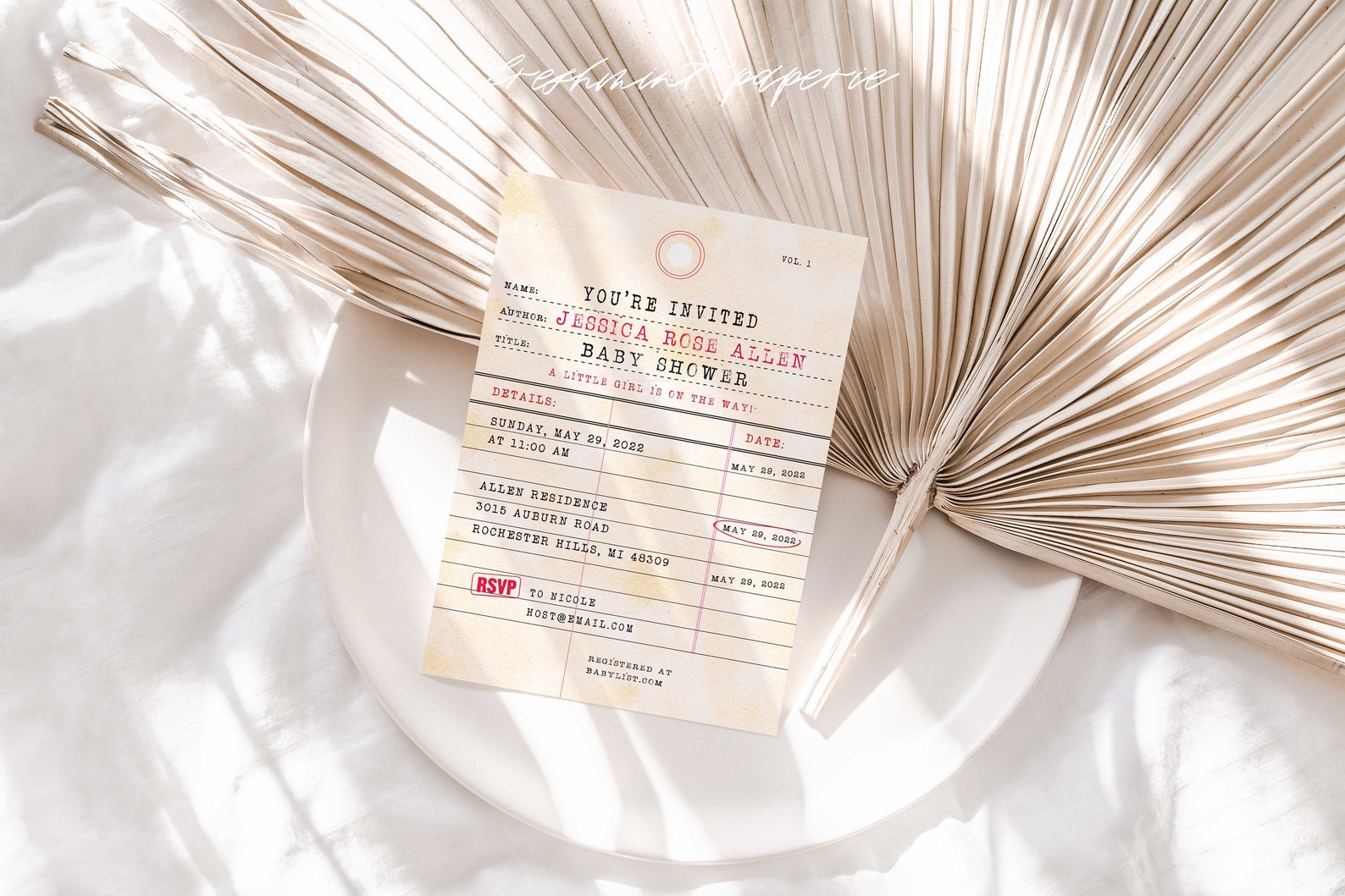 Library Card Invitation Library Invitation Baby Shower - Etsy