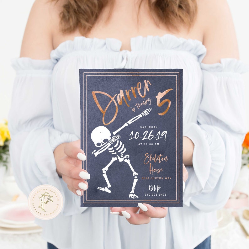 Skeleton Invitation Skeleton Invite Floss Invitation Dance | Etsy