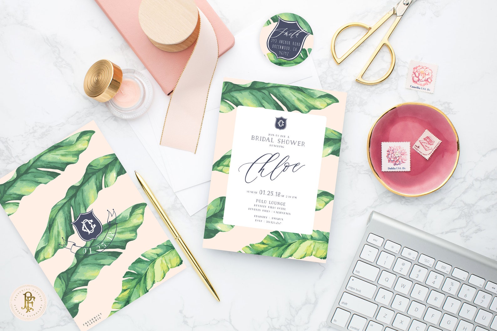 Banana Leaf Invitation | Banana Leaf | Tropical Invitation | Bridal ...