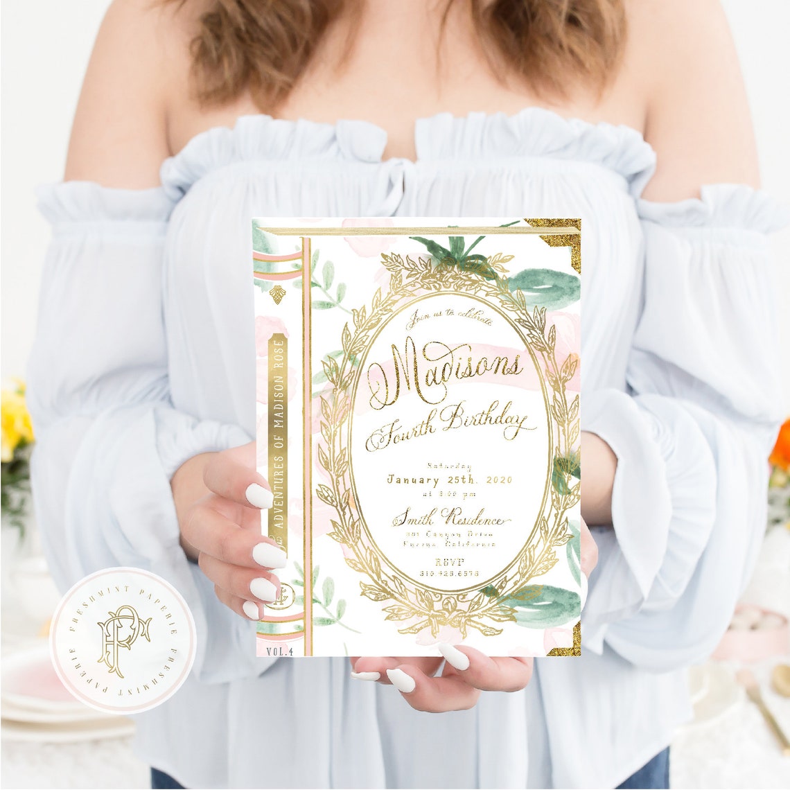 Storybook Invitation Library Invitation Laduree Birthday | Etsy