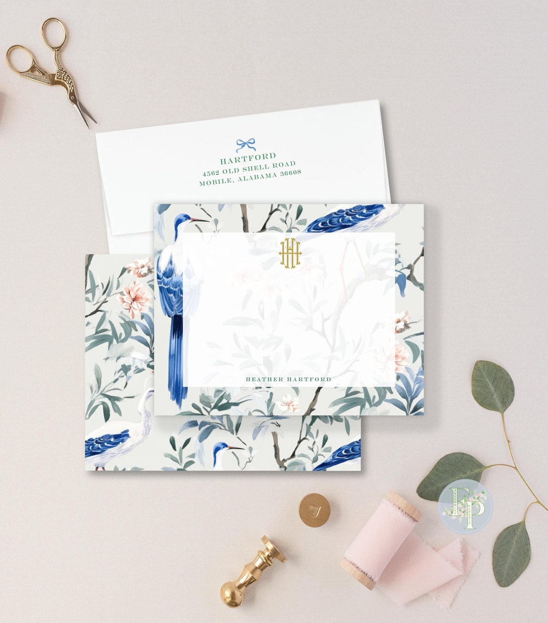 Personalized Stationery Monogram Note Cards Monogram Stationery Note ...