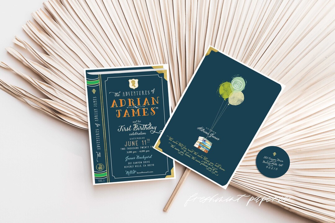Storybook Invitation Library Invitation First Birthday Invitation ...
