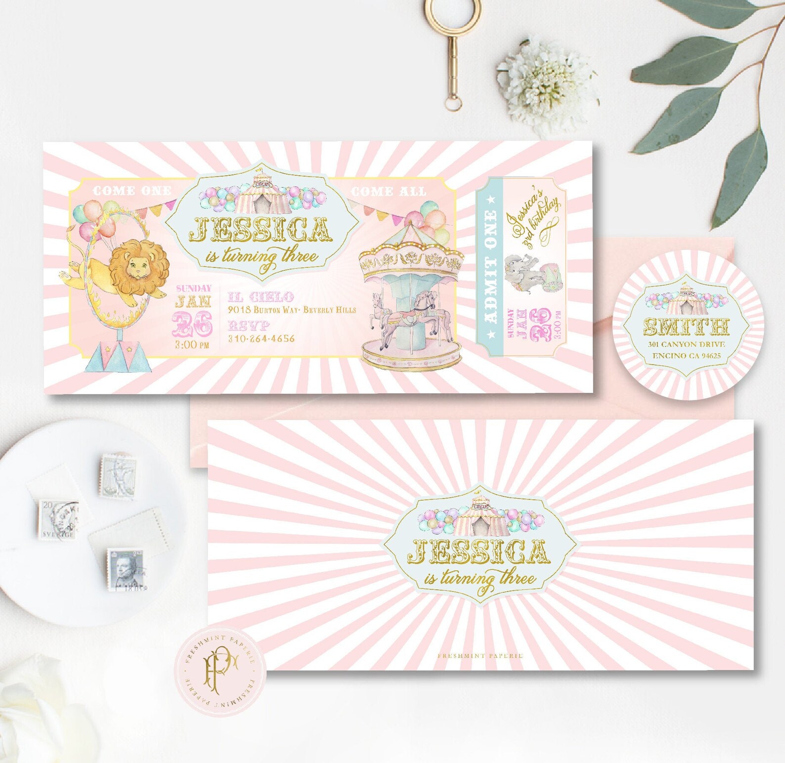 Carousel Invitation Carousel Birthday Invitation Circus - Etsy
