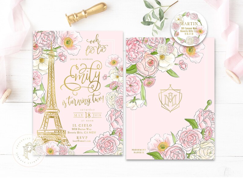 Paris Invitations French Invitation Parisian Birthday - Etsy