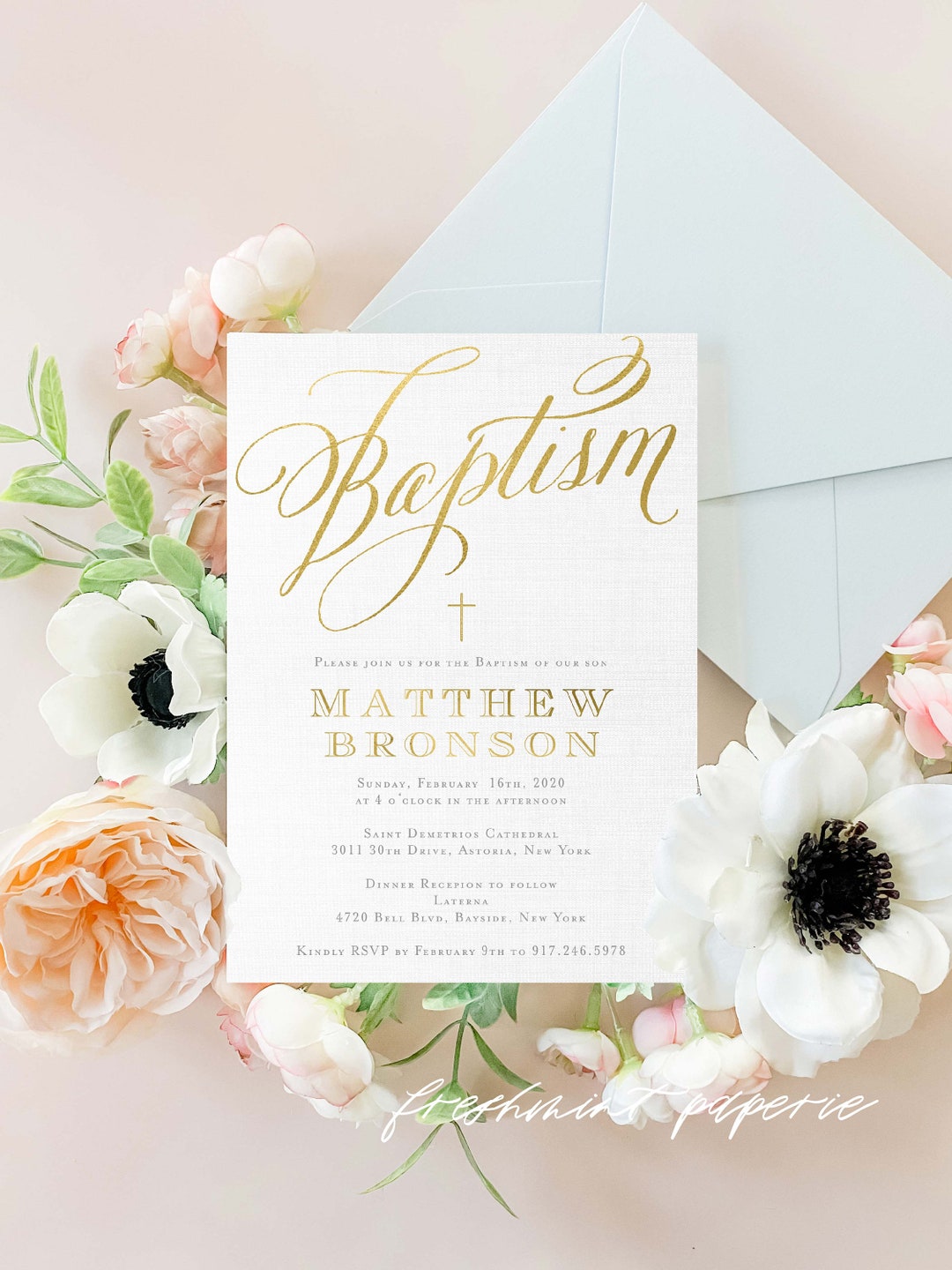 Baptism Invitations Baptism Invitation Christening Invitation Cross ...