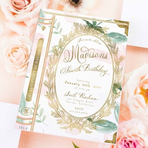 Storybook Invitation | Library Invitation | Girls Birthday Invitation ...