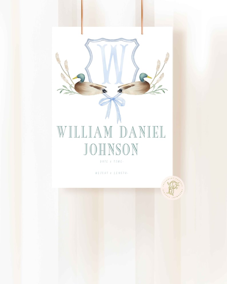 Mallard Duck Hospital Sign Nursery Wall Art Monogram Nursery - Etsy