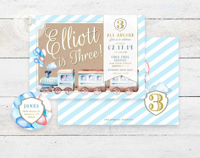 Train Birthday Invitation / Vintage Train Invitation / Chugga - Etsy