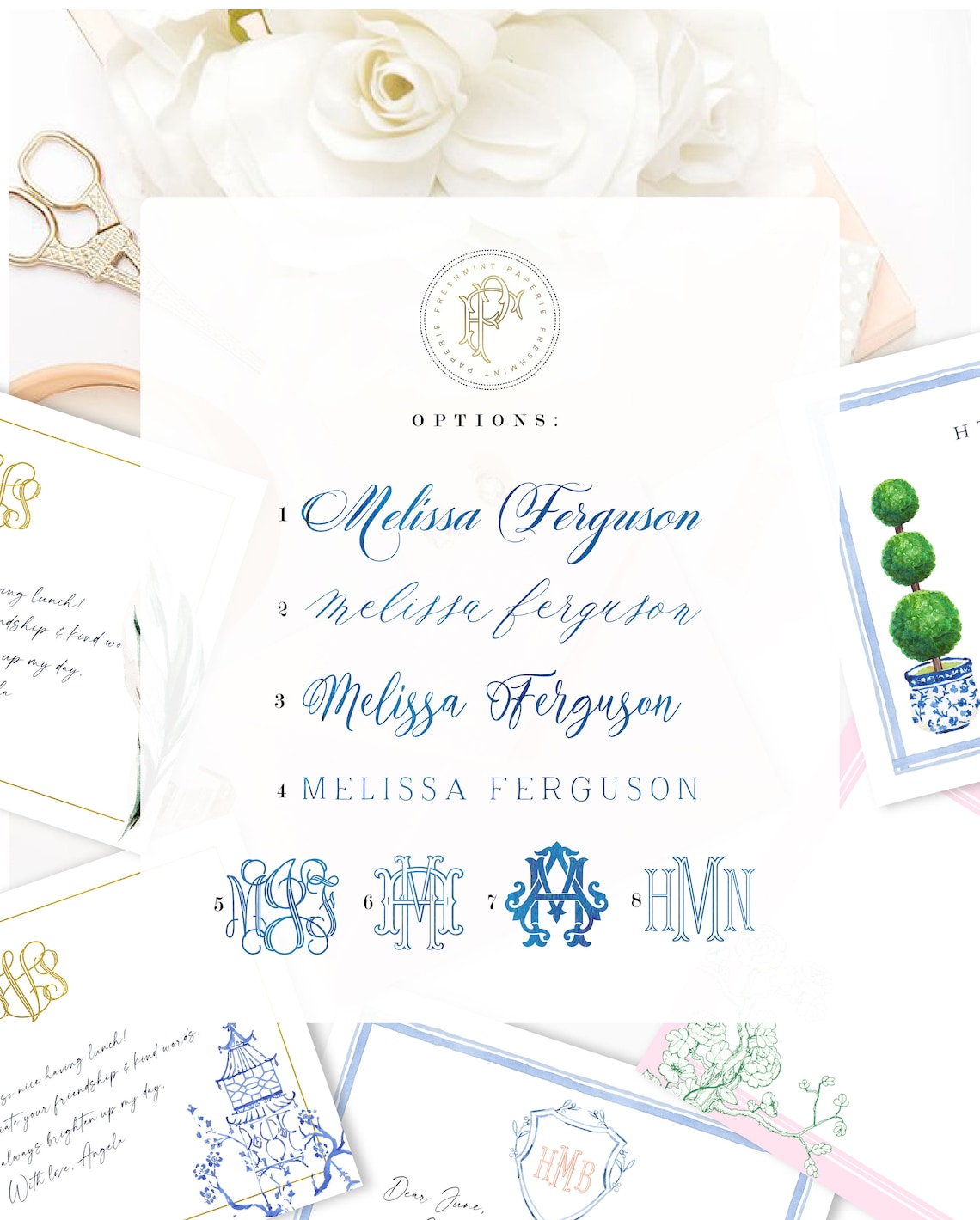 Personalized Stationery - Monogram Note Cards - Monogram Stationery ...