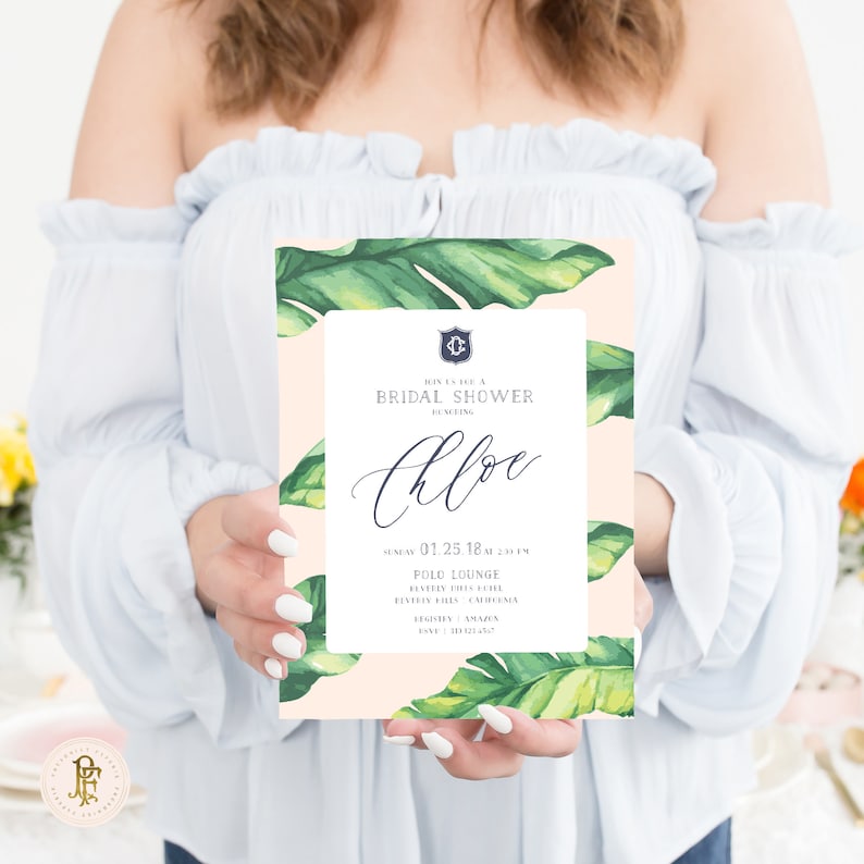 Banana Leaf Invitation | Banana Leaf | Tropical Invitation | Bridal ...