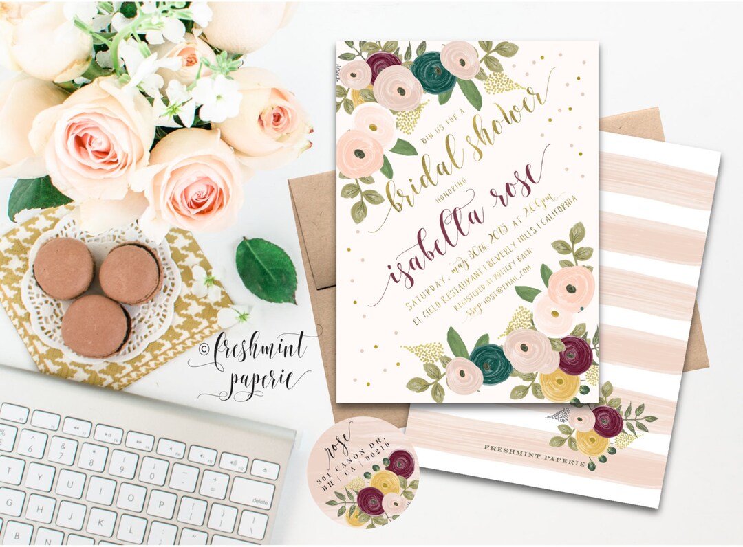 Printable Invitations Floral Invitation Flower Theme - Etsy