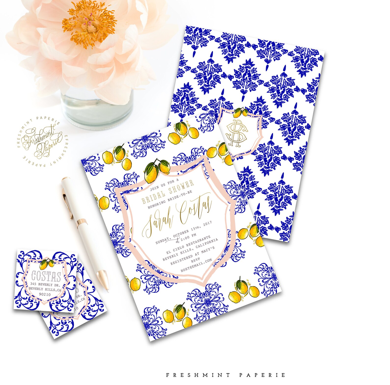 Citrus Invitation Lemon Invitation Bridal Shower | Etsy