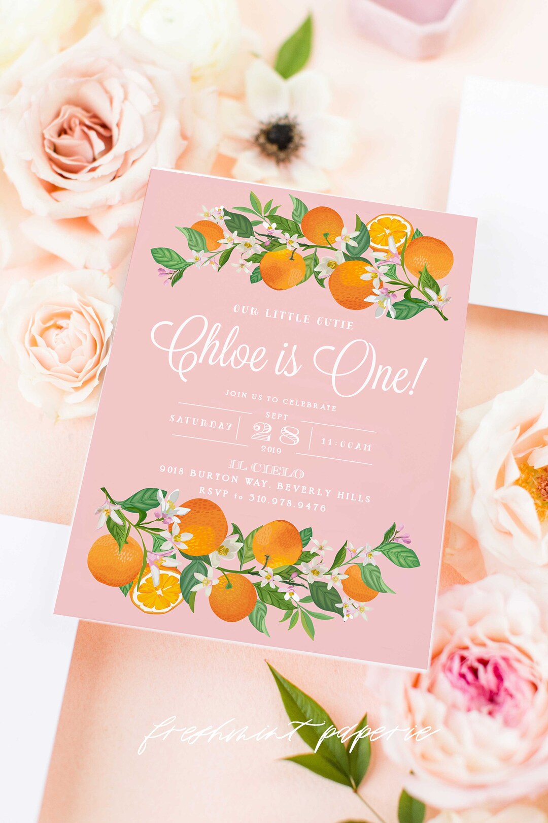 Orange Birthday Invitation Cutie Birthday Invitation - Etsy