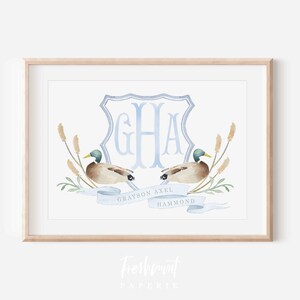 Mallard Duck Wall Art, Duck Wall Art, Monogram Wall Art, Mallard Duck ...