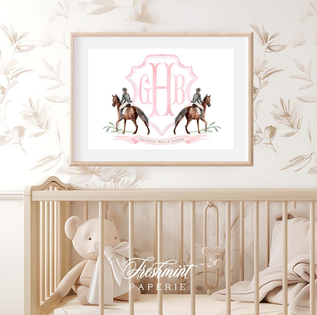 Horse Derby Wall Art, Derby Wall Art, Nursery Name Print, Horse Racing ...