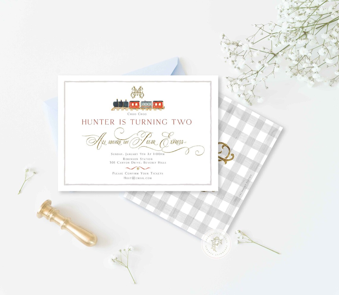 Polar Express Invitation Choo Choo Invitation All Aboard | Etsy