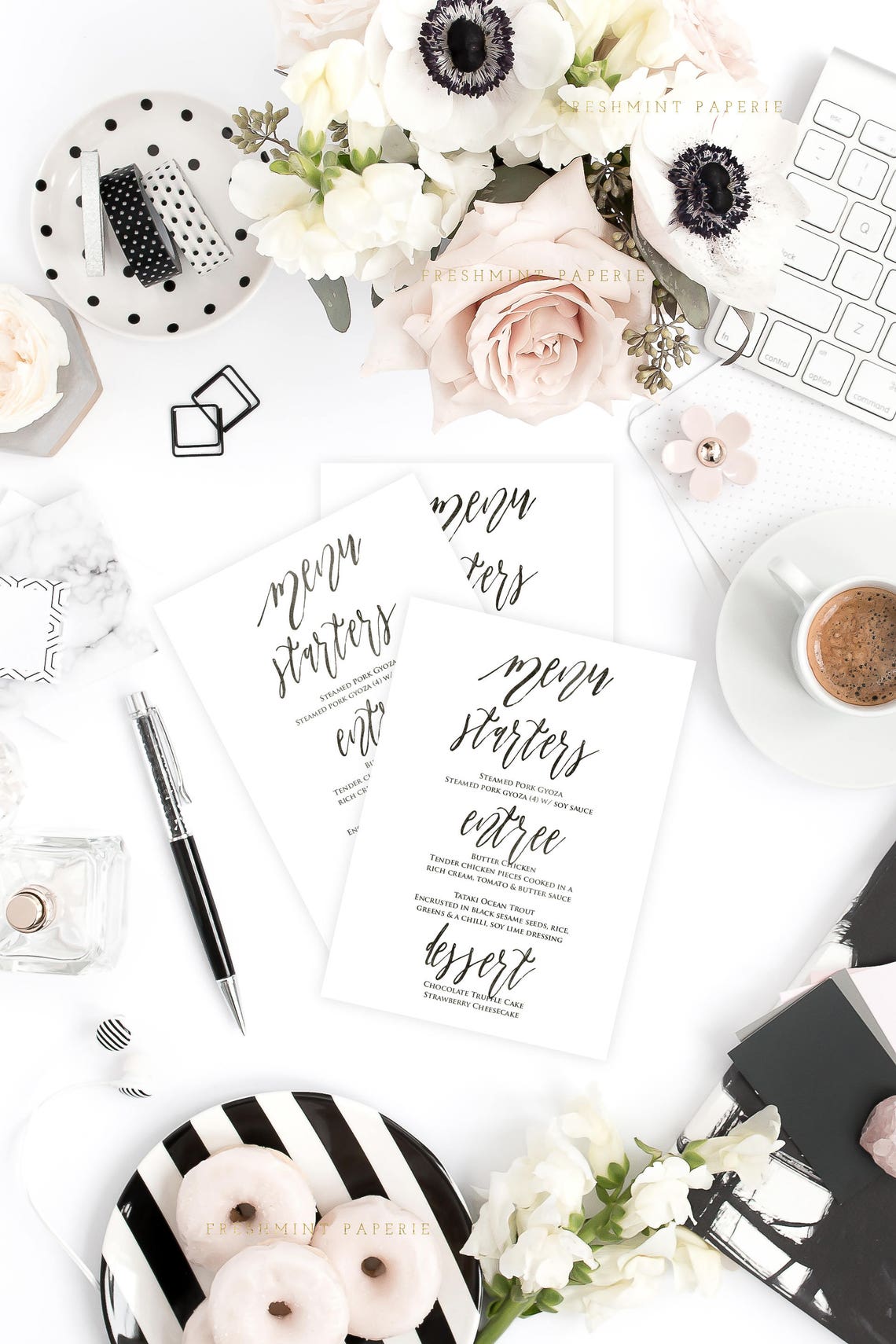 Calligraphy Menu Cards Custom Menu Cards Calligraphy Menu | Etsy