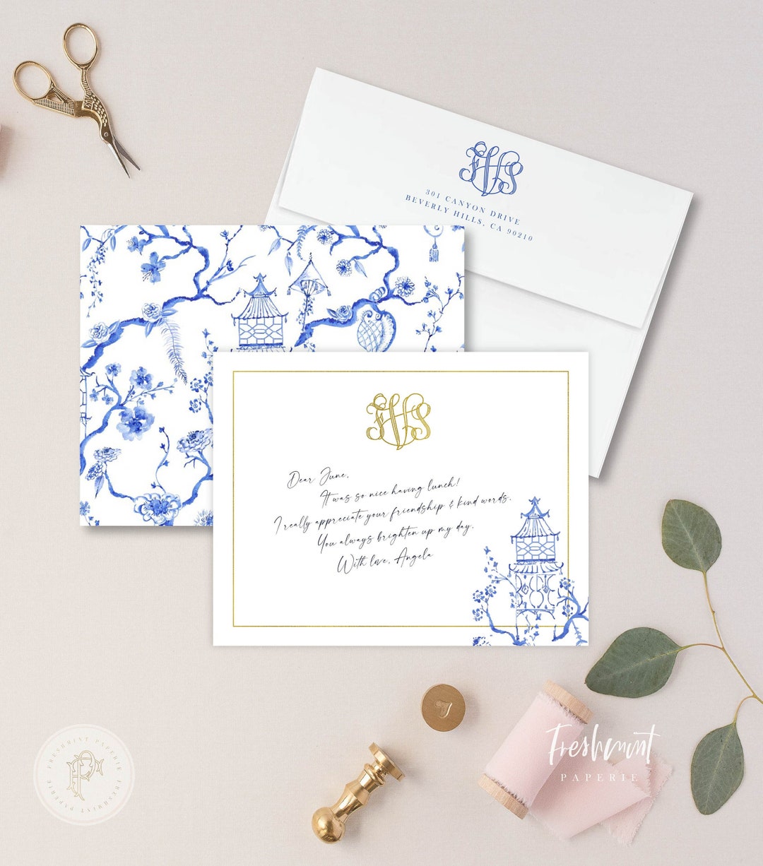 Personalized Stationery Monogram Note Cards Monogram Stationery Note ...