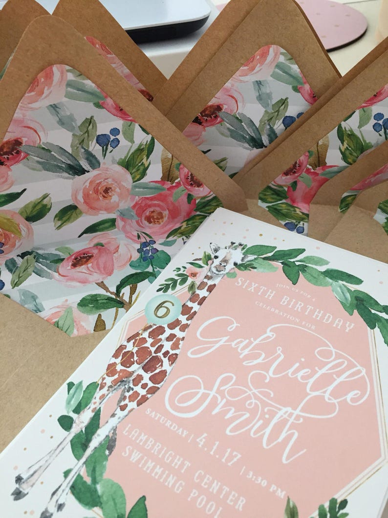 Giraffe invitation First birthday invitation Safari | Etsy