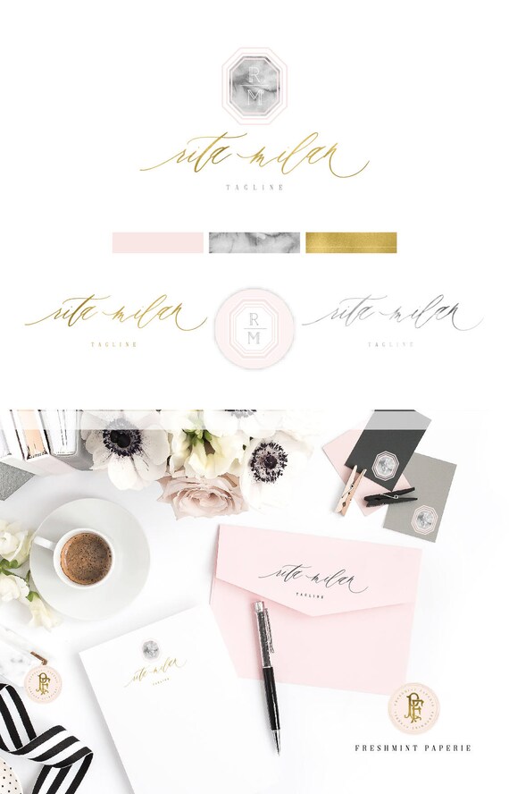 modern logo modern script logo calligraphy logo pretty | Etsy