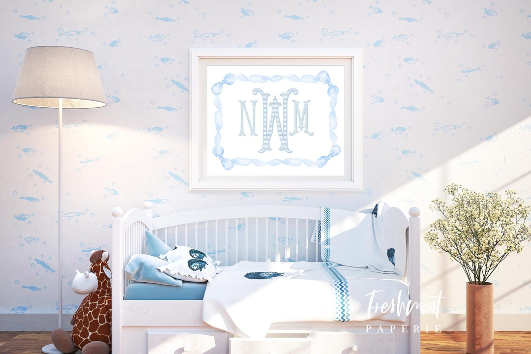 Nursery Wall Art, Monogram Nursery Wall Art, Nursery Name Print ...