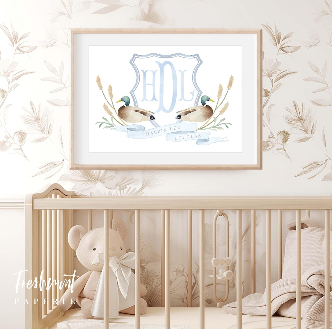 Mallard Duck Wall Art, Duck Wall Art, Monogram Wall Art, Mallard Duck ...