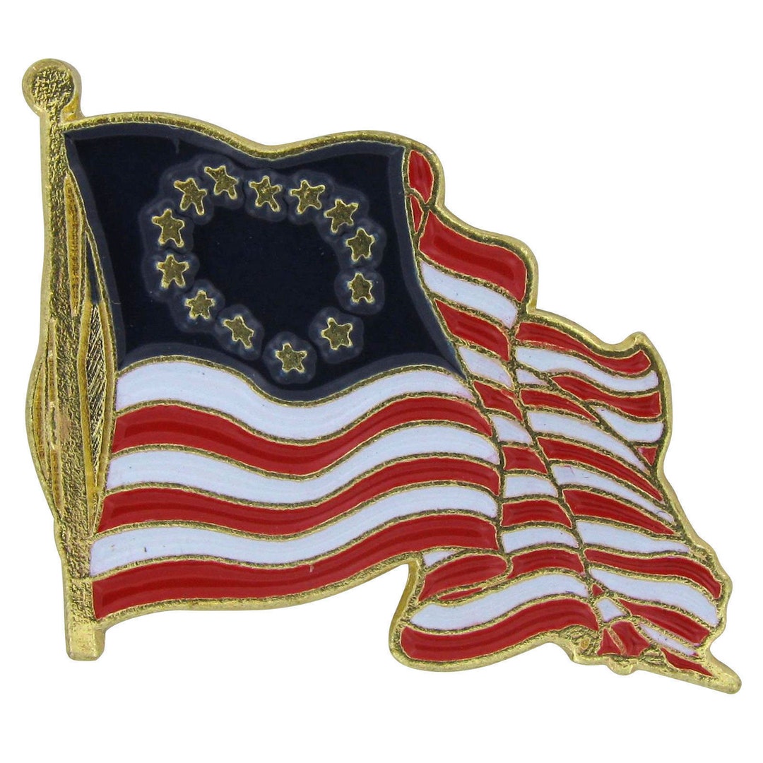 Betsy Ross Waving Flag Pin Historical Bike Motorcycle Hat Cap Lapel Pin ...