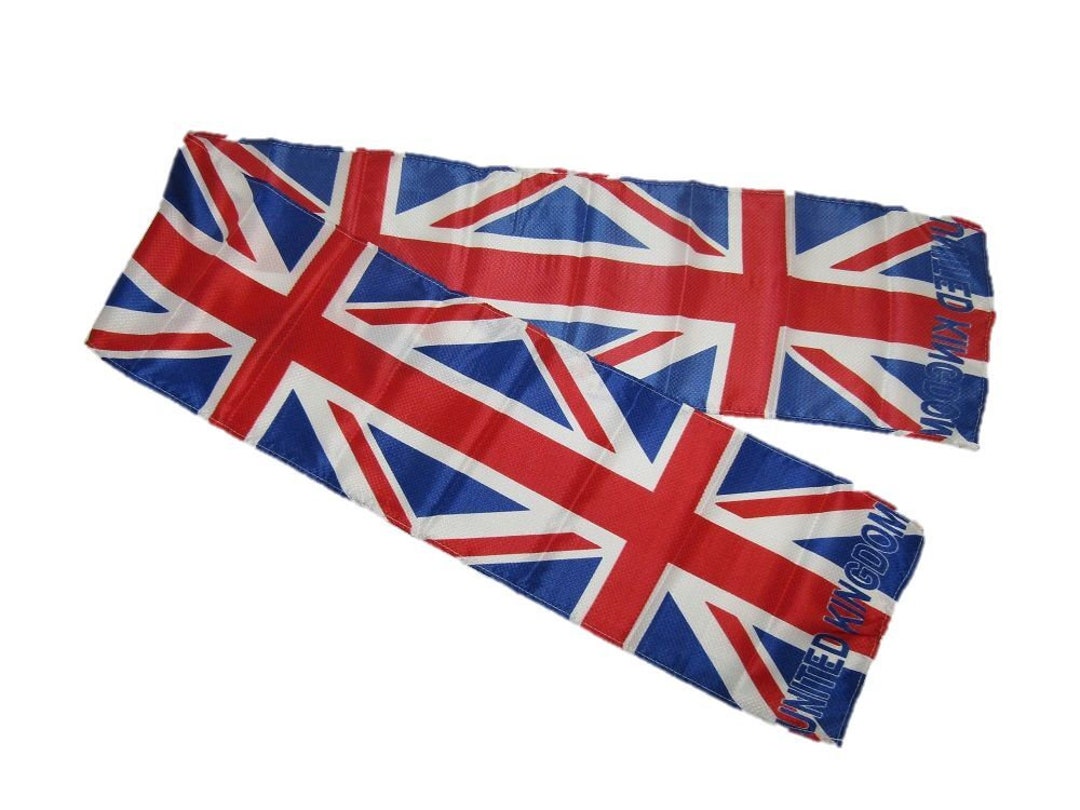 UK United Kingdom British England Printed Knitted Style Scarf 6.5x60.5 ...