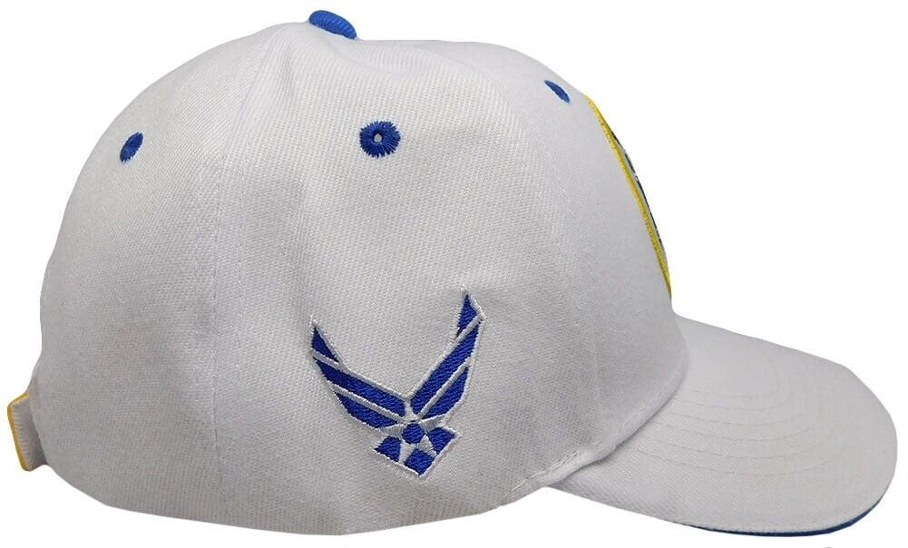 United States Air Force Emblem Wings on Side White Cotton Embroidered ...