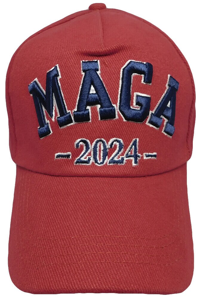 MAGA 3-D Letters 2024 Trump 2024 Red Acrylic Adjustable Embroidered Cap ...