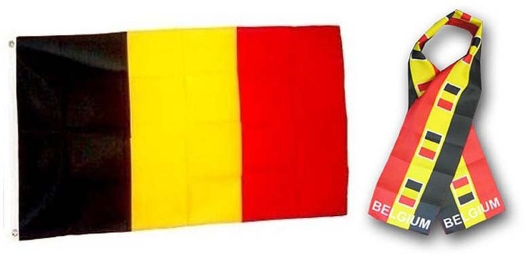 Combo Set Printed Belgium Country 3x5 Flag and 8x60 Scarf - Etsy