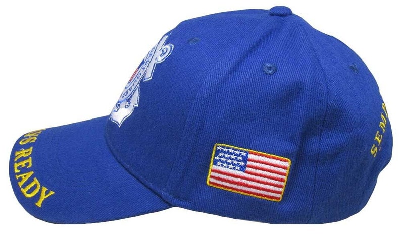 US Coast Guard Always Ready Semper Paratus Royal Blue Embroidered Cap ...