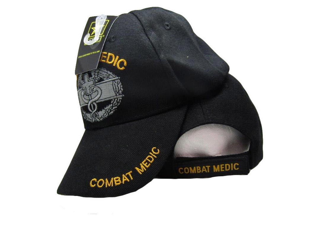 Combat Medic Ball Cap Hat Black Baseball Embroidered 3D licensed CAP633 ...
