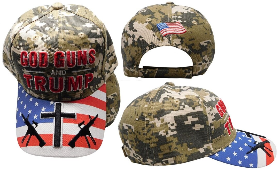 God Guns & Trump USA Flag Bill Rifles Cross ACU Digital Camo ...