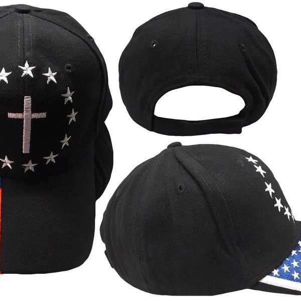 Baseball Hat With Cross and Flag - Etsy