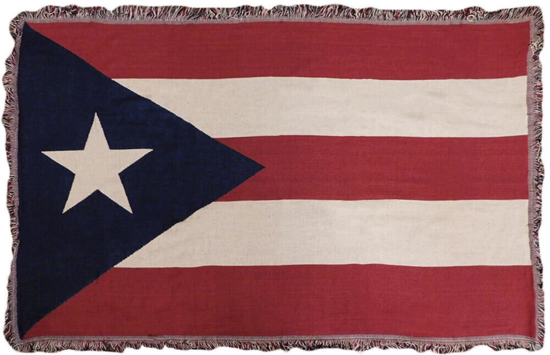 Puerto Rico Rican Flag 4ft X 6ft Cotton Woven Throw Blanket Super Comfy ...