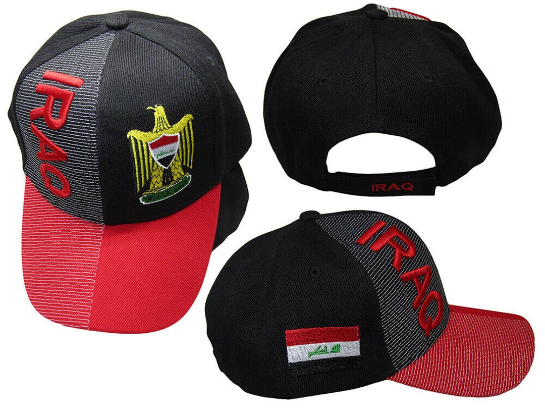 Iraq Country Black Red Letter Crest Patch Side Embroidered Hat Cap - Etsy
