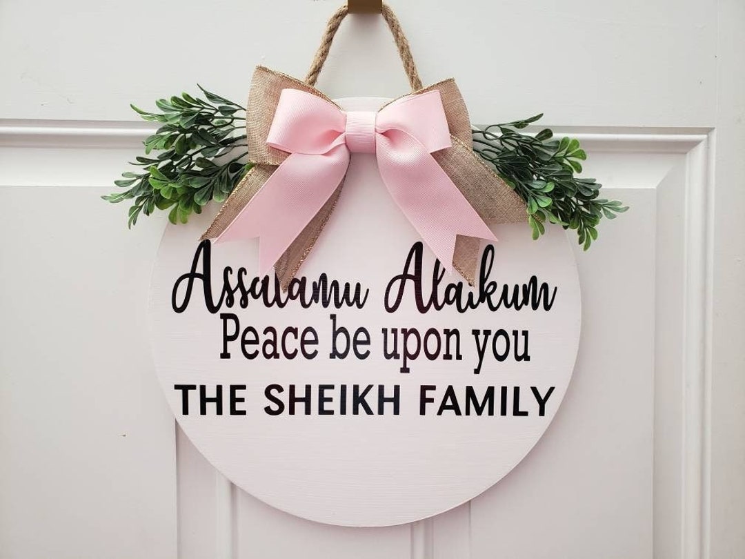 Salam Door Sign. Front Door Sign. Islamic Wall Decor. Hello Salam Door ...